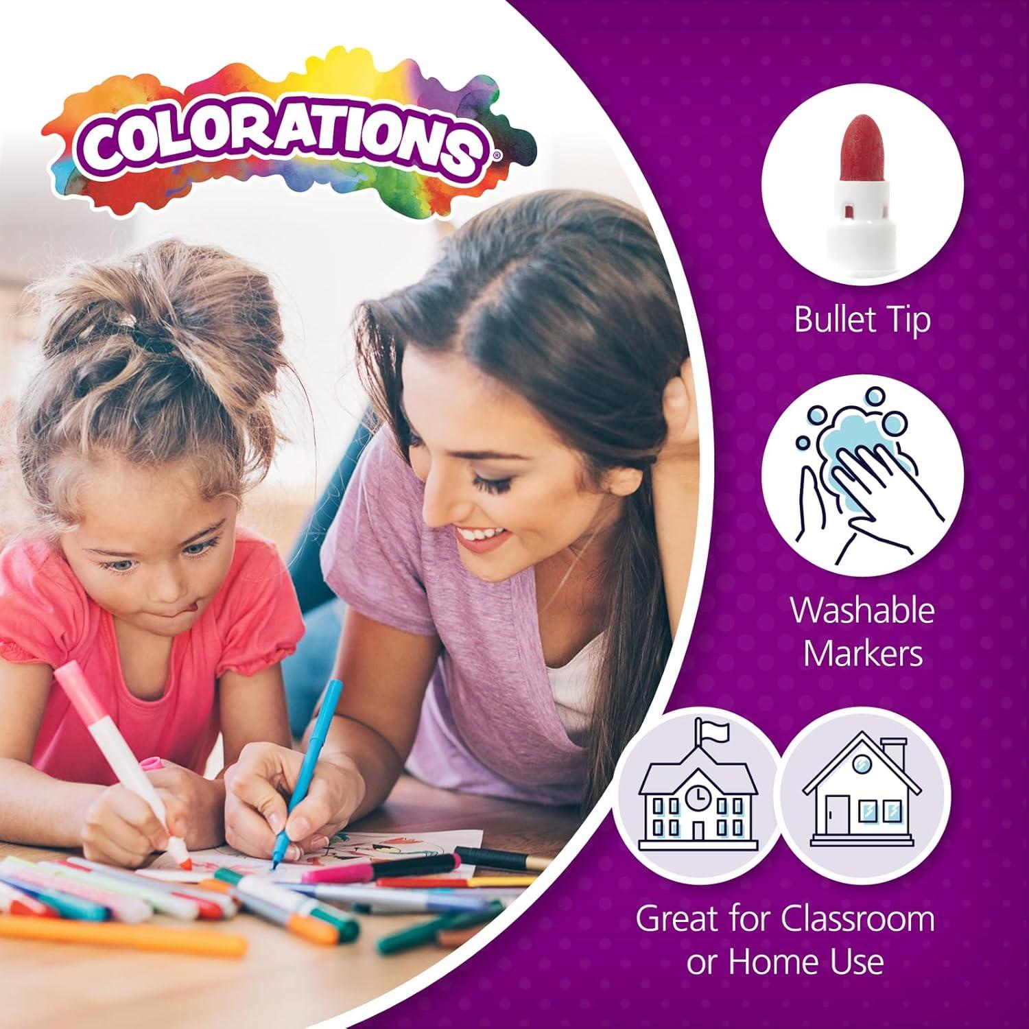 Colorations Classic Markers, Conical Tip, 16 Bold Colors, Coloring ...