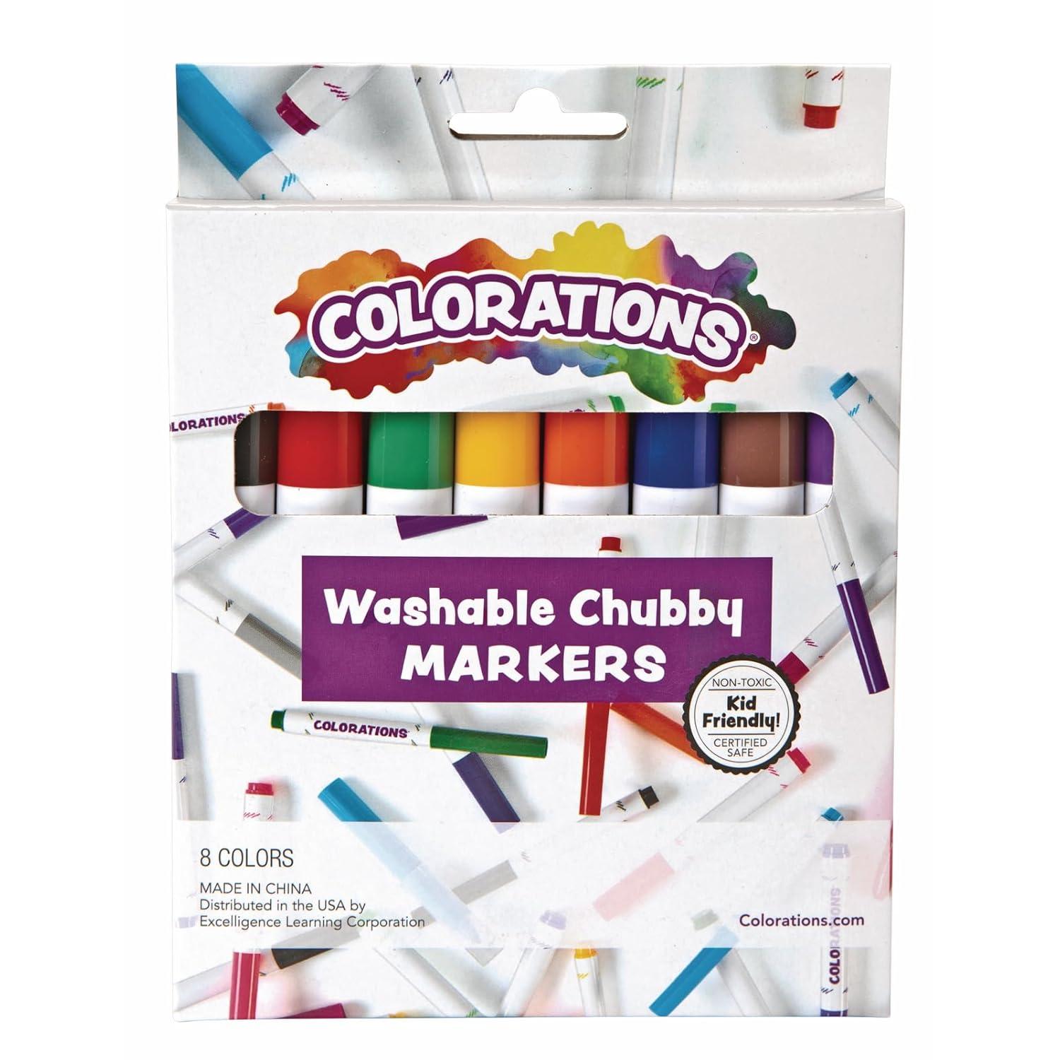 Colorations Chubby Markers, 8 Colors, 12 Packs, Color Marker, Coloring ...